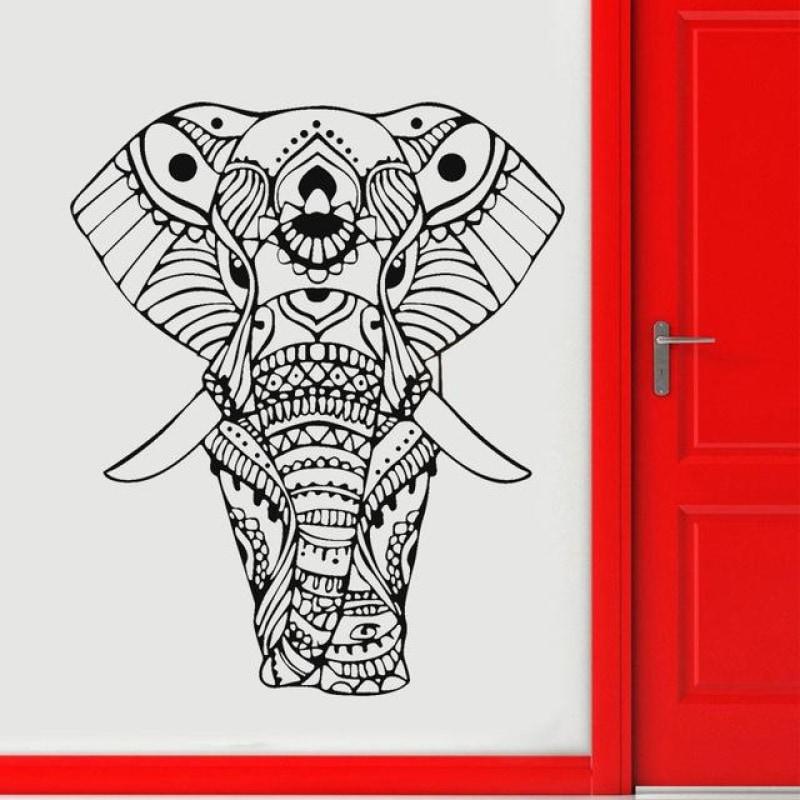 Decorated Indian Elephant Wall Sticker - Animal Social Company