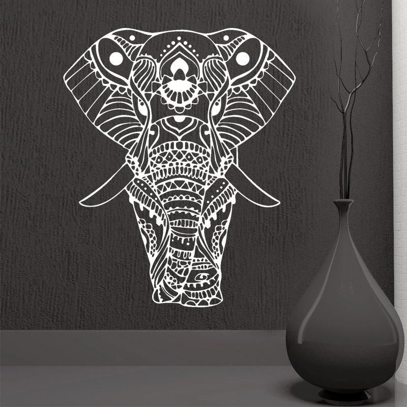 Decorated Indian Elephant Wall Sticker - Animal Social Company